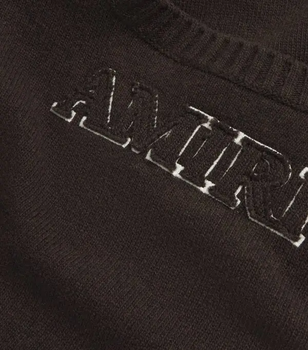 Amiri Wool Logo Sweater - Brown