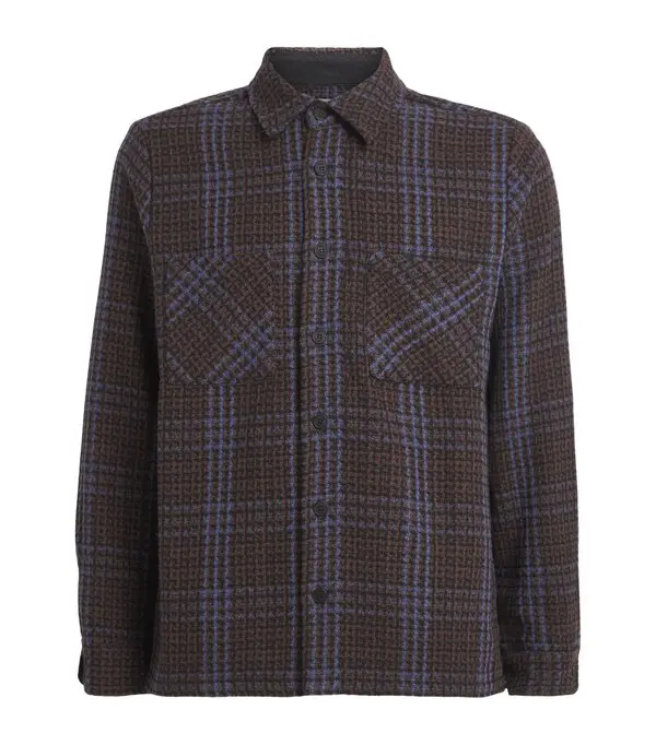 WAX LONDON Cotton-blend Skate Check Whiting Overshirt - Brown