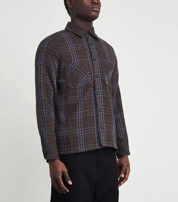 WAX LONDON Cotton-blend Skate Check Whiting Overshirt - Brown