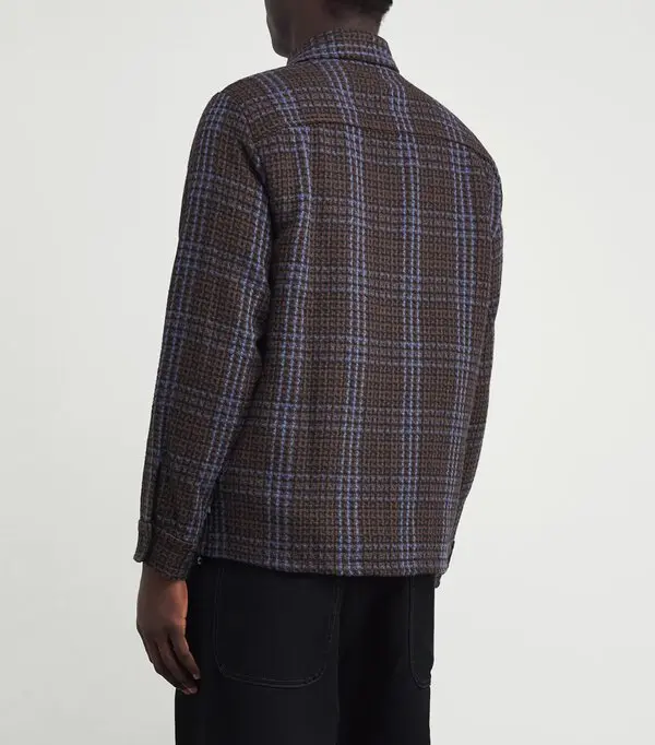 WAX LONDON Cotton-blend Skate Check Whiting Overshirt - Brown