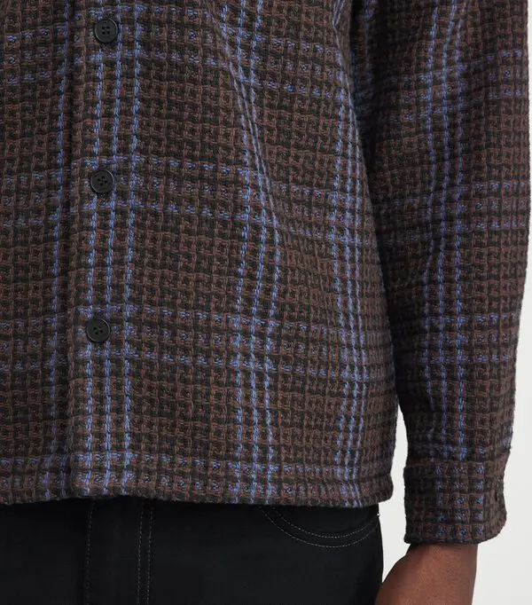 WAX LONDON Cotton-blend Skate Check Whiting Overshirt - Brown