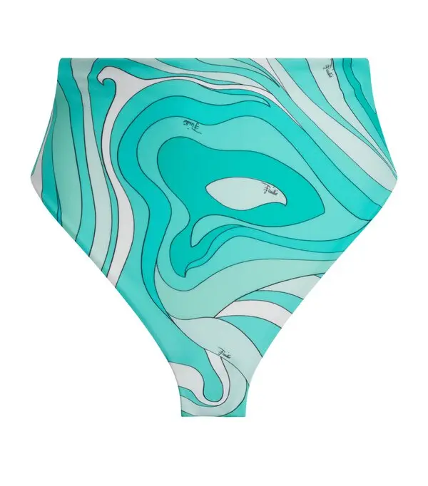 Emilio Pucci Marmo High-rise Bikini Bottom - Blue