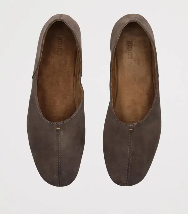 Khaite Suede Ballet Flats - Brown