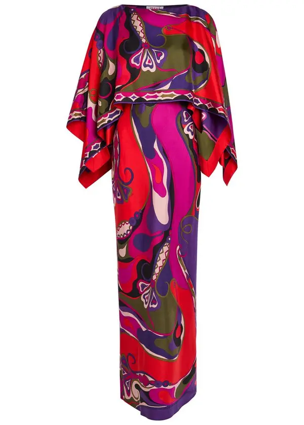 Emilio Pucci Printed Silk Maxi Dress