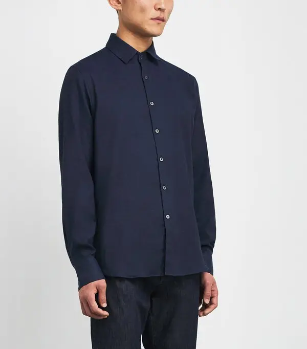 Canali Cotton-cashmere Shirt - Navy