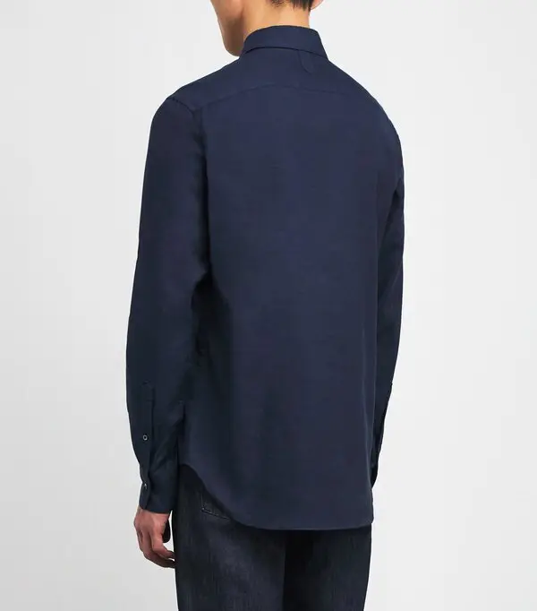 Canali Cotton-cashmere Shirt - Navy