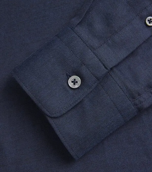 Canali Cotton-cashmere Shirt - Navy