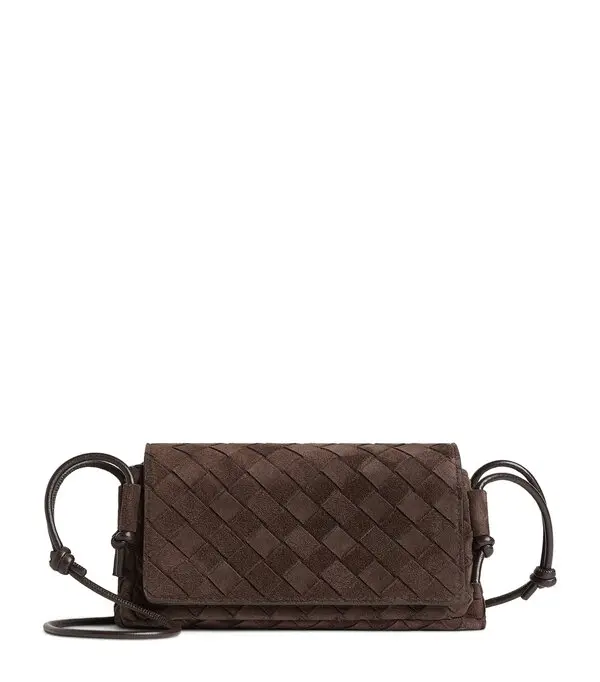 Bottega Veneta Suede Intrecciato Notturno Pouch