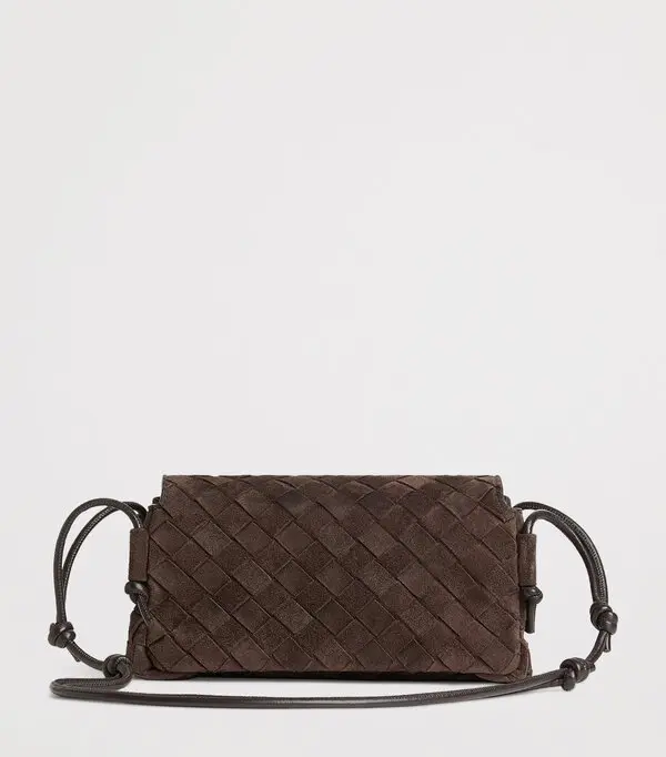 Bottega Veneta Suede Intrecciato Notturno Pouch