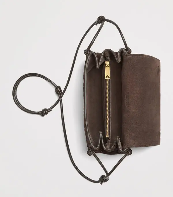 Bottega Veneta Suede Intrecciato Notturno Pouch