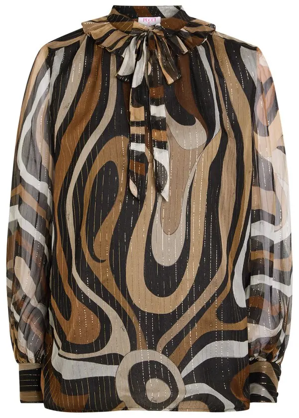 Emilio Pucci Patterned Silk-chiffon Blouse