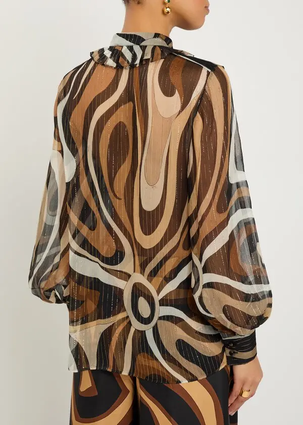 Emilio Pucci Patterned Silk-chiffon Blouse