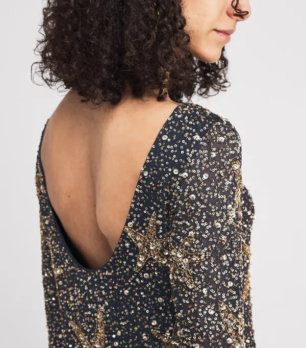dress with gold starfish One shoudler Dark Green Sequin Floor length Prom Dresses main image 1