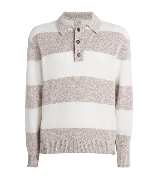 Paul & Shark Cotton Stripe Polo Sweater
