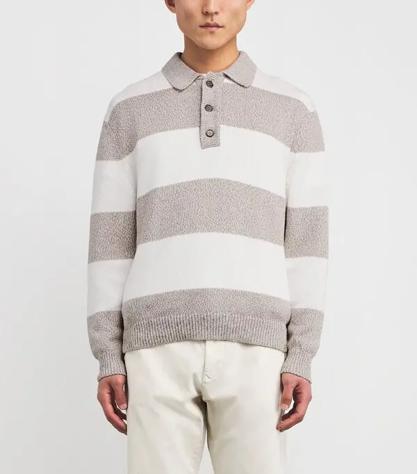 Paul & Shark Cotton Stripe Polo Sweater