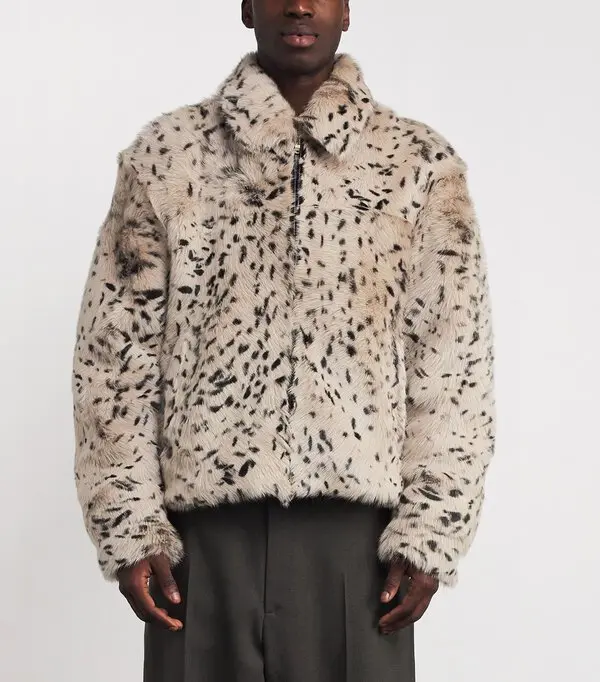 Amiri Faux Fur Deer Leather Jacket