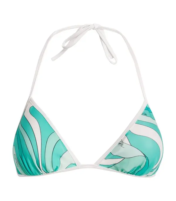 Emilio Pucci Marmo Print Bikini Top - Blue