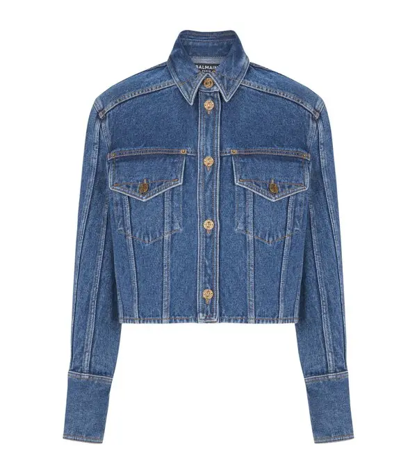 Balmain Cropped Denim Jacket