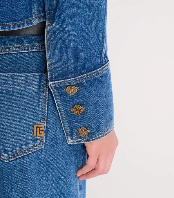 Balmain Cropped Denim Jacket