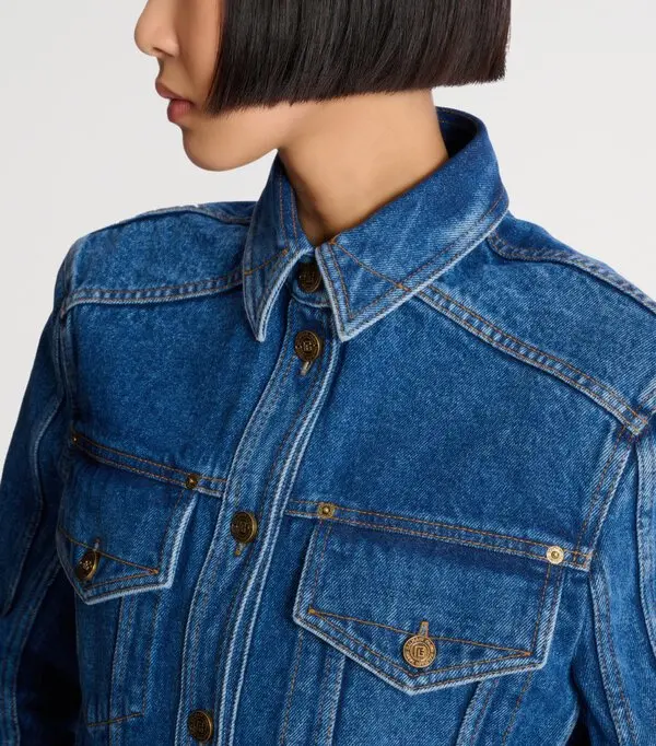 Balmain Cropped Denim Jacket