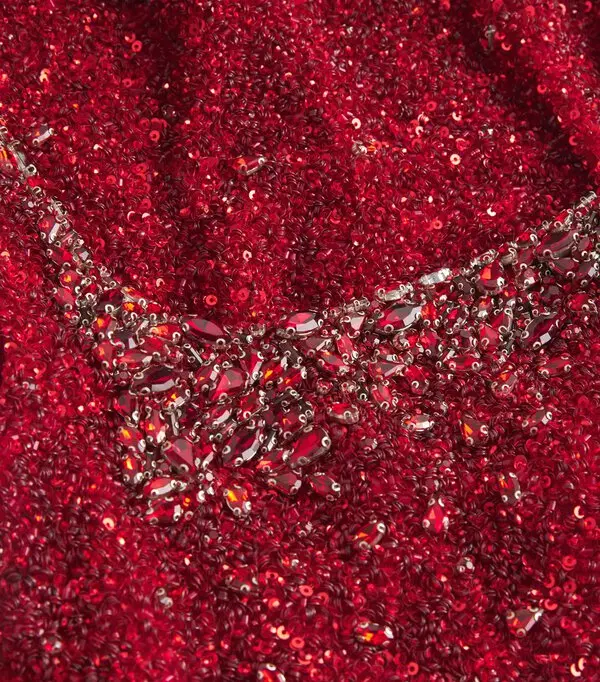 Rachel Gilbert Beaded Kaity Mini Dress - Red | Editorialist