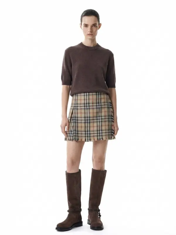 Burberry Check Kilt Miniskirt