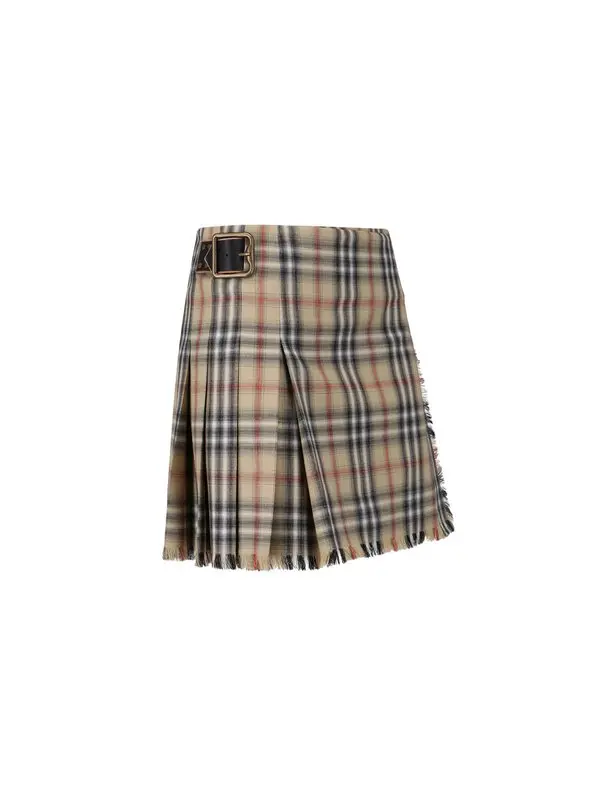 Burberry Check Kilt Miniskirt