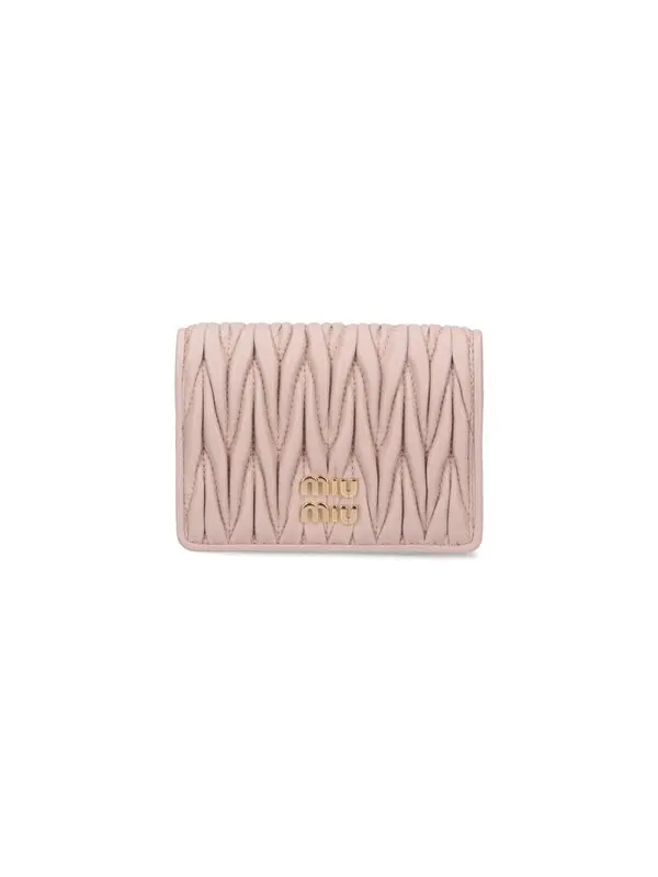 Miu Miu Small Matelassé Wallet - Pink