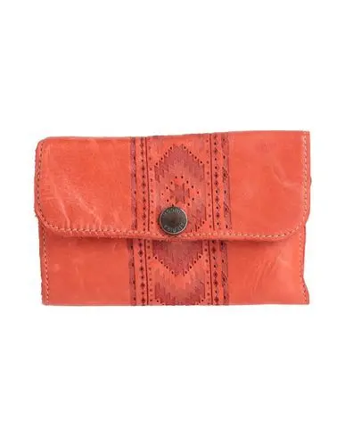 CATERINA LUCCHI Gold Wallet Coral Calfskin, Cotton - Red