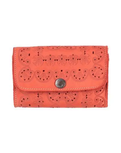 CATERINA LUCCHI Gold Wallet Coral Calfskin, Cotton - Red