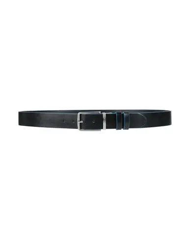 PIQUADRO Leather Belt With Buckle - Blue