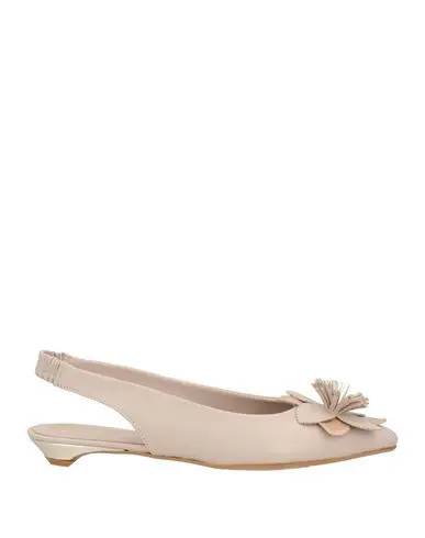 DIVINE FOLLIE Leather Slingback Ballet Flats - Light Brown