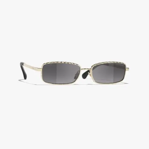 Chanel Rectangle Sunglasses - Light Gold