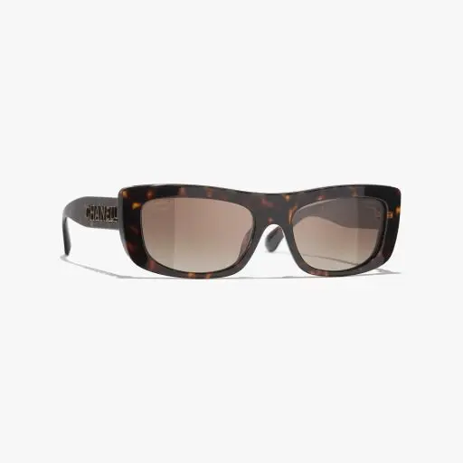 Chanel Rectangle Sunglasses - Tortoise