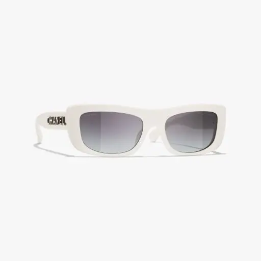 Chanel Rectangle Sunglasses - White