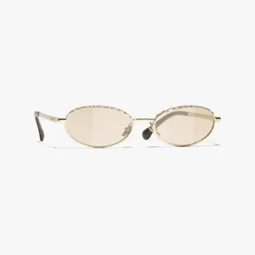 Chanel Oval Light Glasses - Light Gold