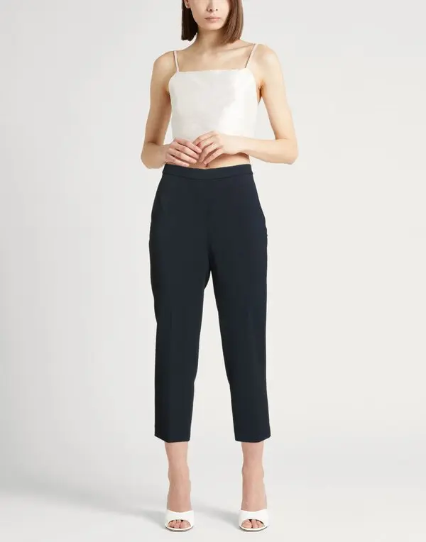Theory Midnight Triacetate And Polyester Tapered Cropped Pants - Blue