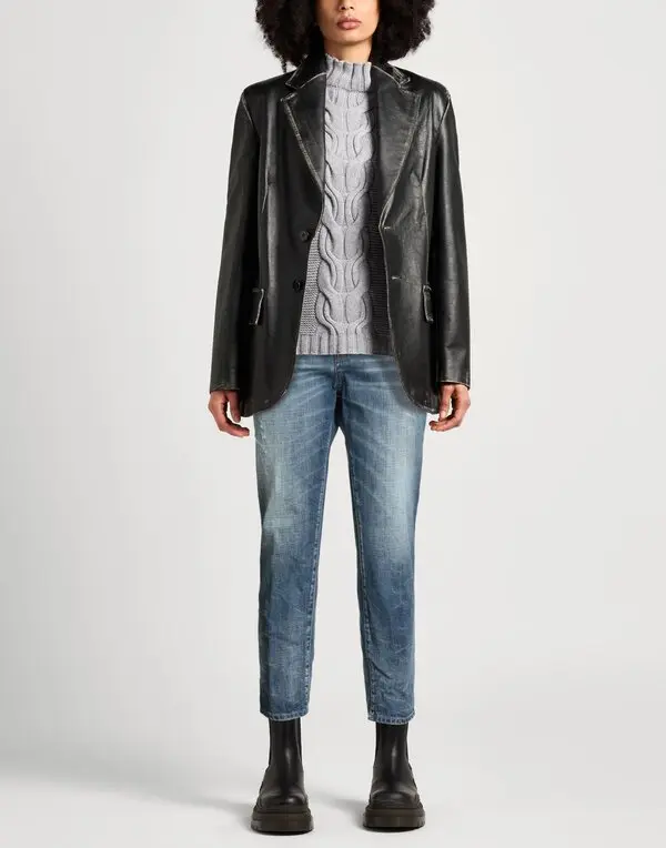 Dsquared2 Tapered Jeans With Leather Trims
