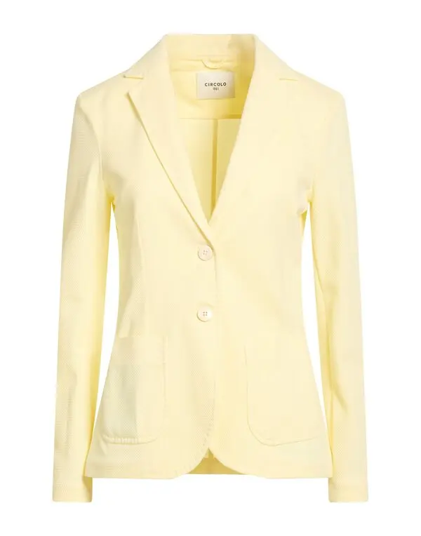 CIRCOLO 1901 Single-breasted Cotton Elastane Blazer - Yellow