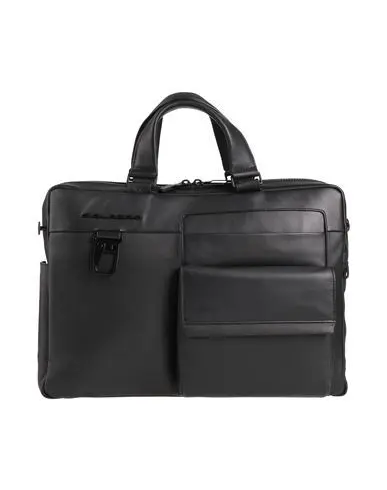 PIQUADRO Leather Laptop Bag - Black
