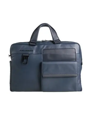 PIQUADRO Leather Laptop Bag - Blue