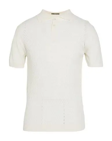 WOOL & CO Cotton-knit Polo Sweater - Off White