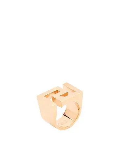 Versace Tone Metal Logo Ring - Gold