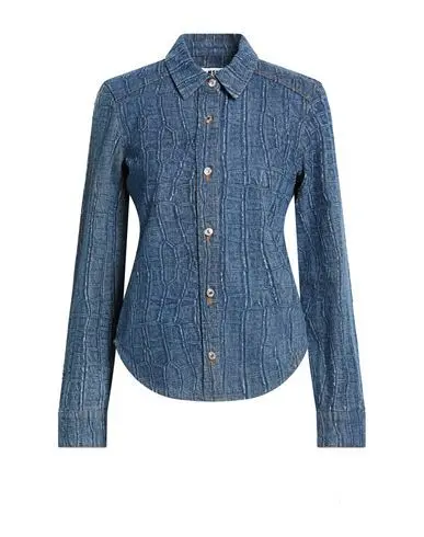 MSGM Denim Crocodile-print Shirt