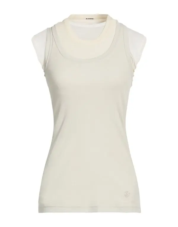 JIL SANDER Light Cotton Tank Top - Light Grey