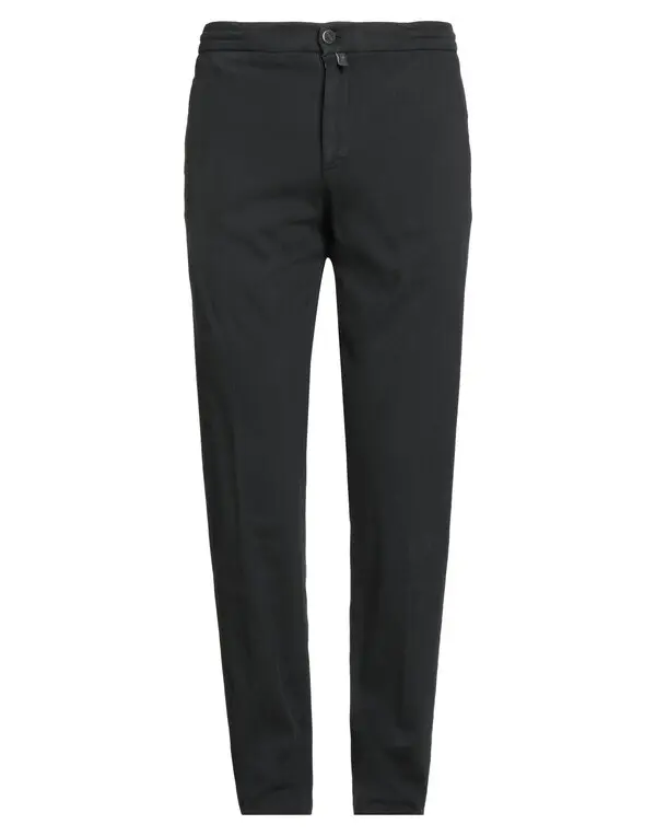 Kiton Tapered Cotton-blend Trousers - Black