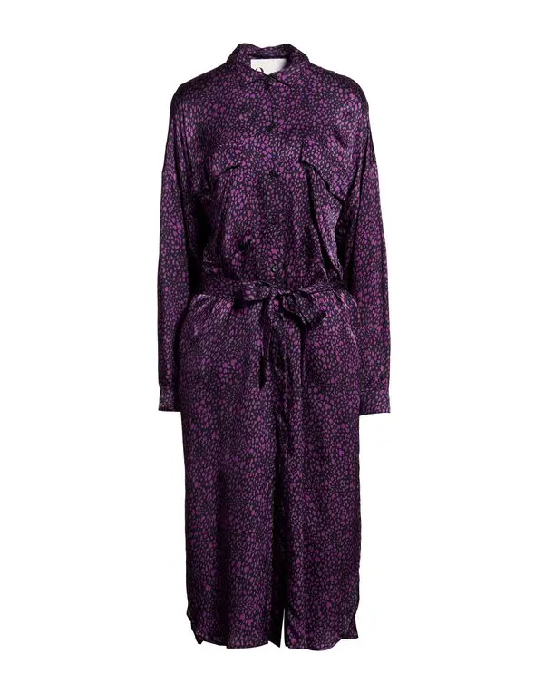 8PM Midi Leopard-print Shirt Dress - Purple