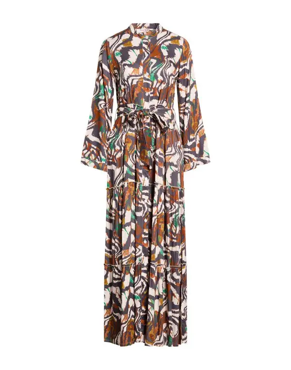 CONNOR & BLAKE Tiger-print Twill Maxi Dress