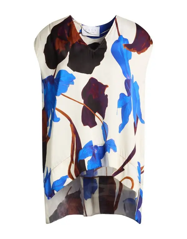 KAOS Viscose Floral Print V-neck Sleeveless Top
