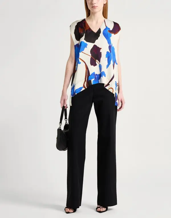 KAOS Viscose Floral Print V-neck Sleeveless Top